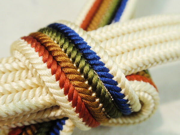 Obijime cord, obi cord/ Silk Obijime/Twilled Bamboo Braid, Four Stripe ...